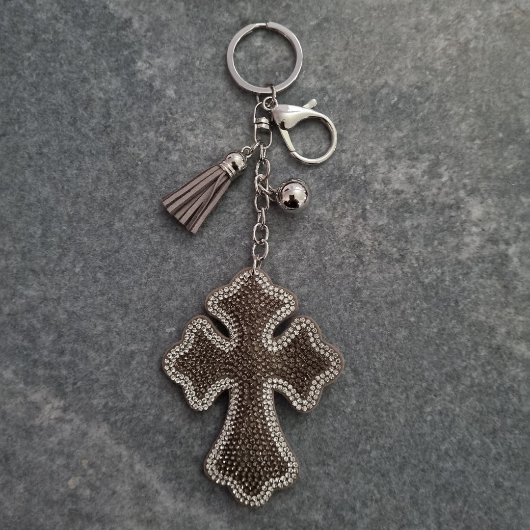 Key Rings - Grey Cross – Essence of Style